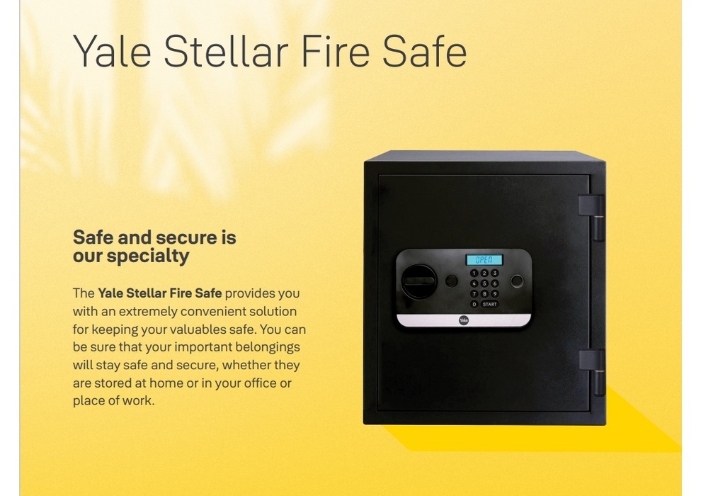 Yale Stellar Fire Safe Box PF4872B - Fire Resistance/ 30 Fingerprints ...