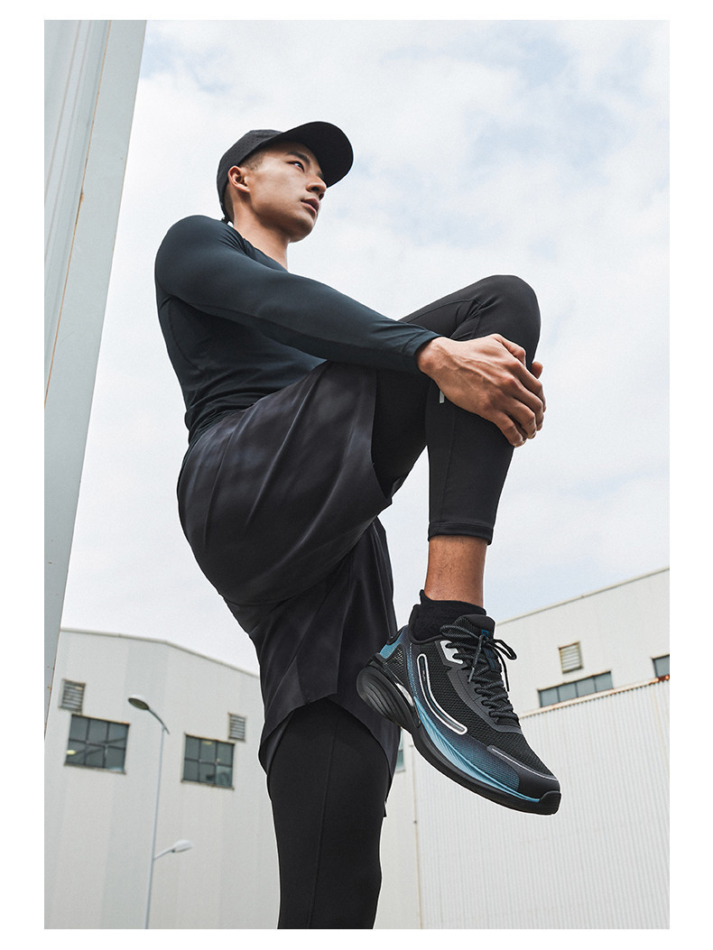 ANTA Men Lightweight CITY Running Shoes - Black/Pitch Blue/Silver ...