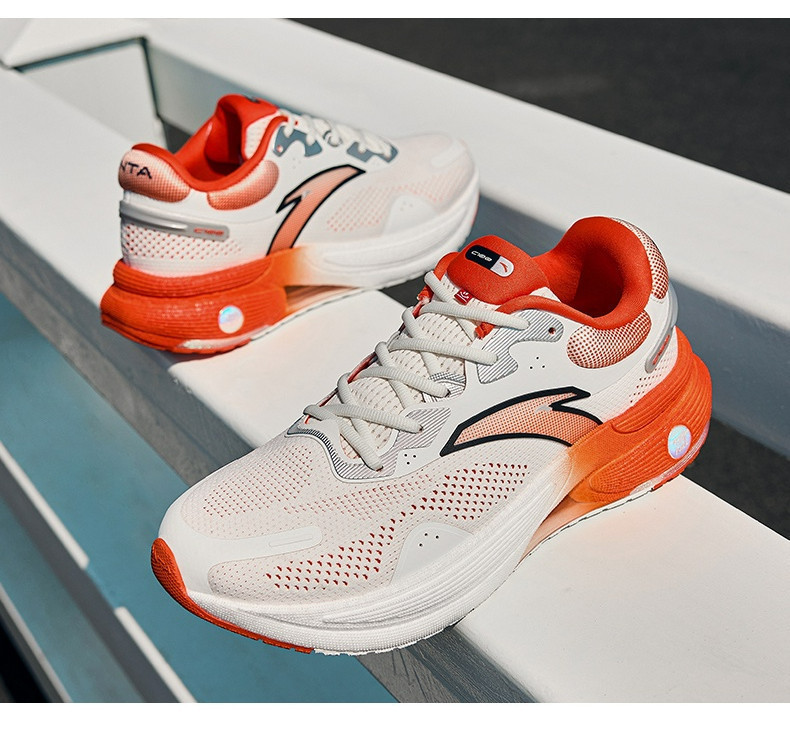 ANTA Men C100 NitroEdge Running Shoes-Ivory White/Persimmon Orange ...