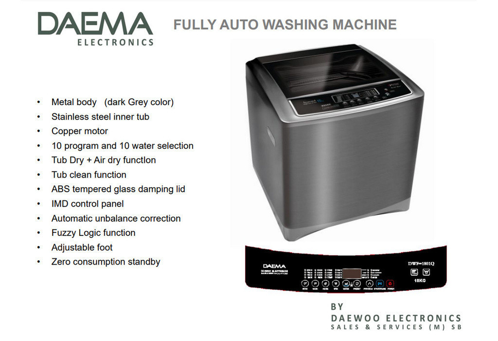 Daema DWF-1801Q DWF-2001Q 18 20 kg Copper Motor Tub Clean Top Load ...