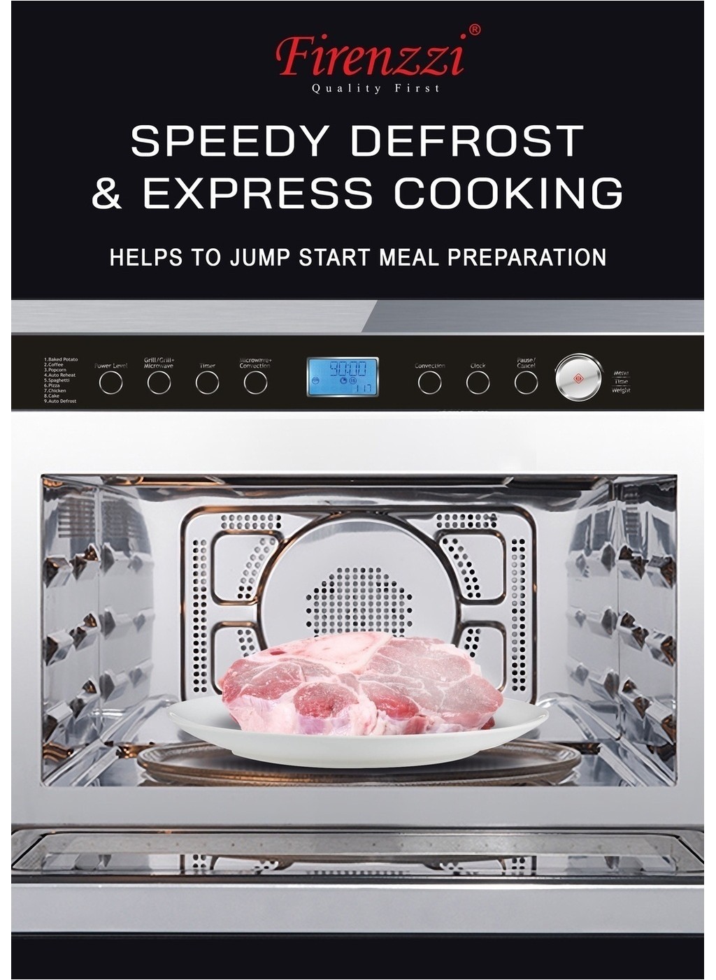 Firenzzi FBW-3490 34L 2050W 10 Power Level Multi Function Convection ...