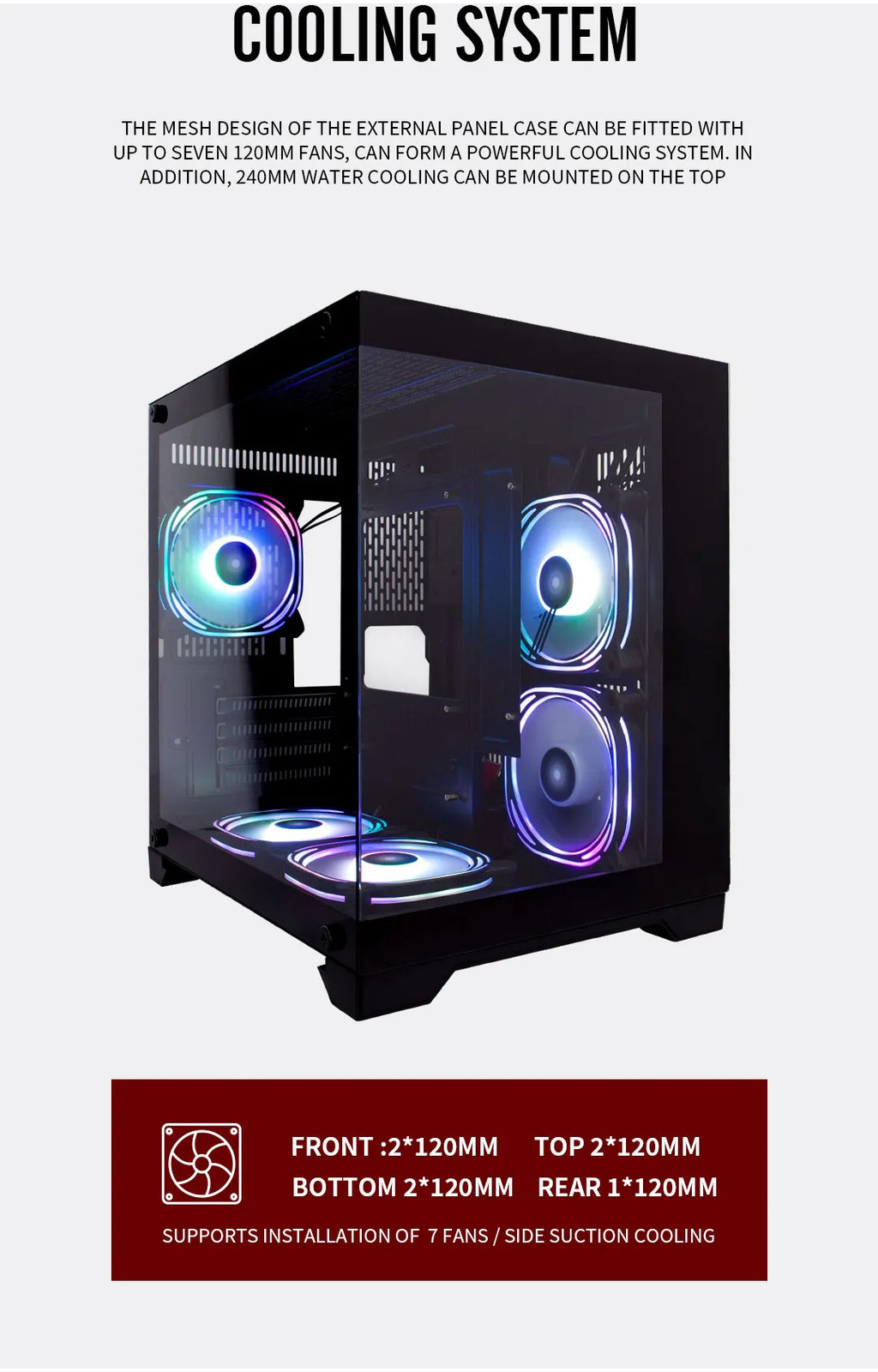 1st Player MV5-TP TG M-ATX Chassis With 3 ARGB Chassis Fan - Black ...