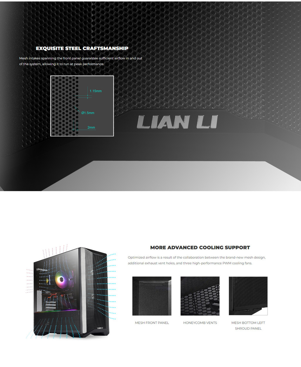 LIAN LI LANCOOL II MESH Performance TG ATX Chassis - Black # LANCOOL-II ...