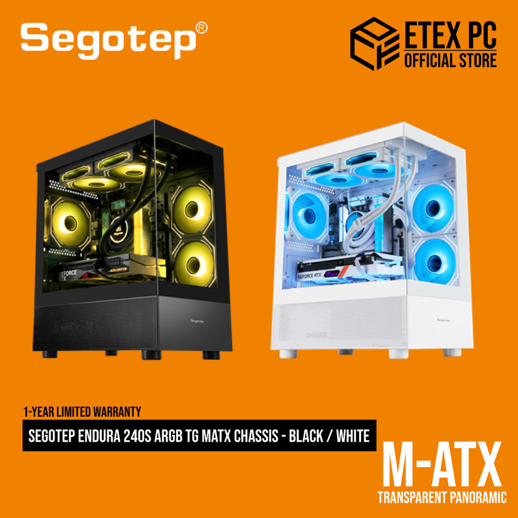 Segotep Endura 240S ARGB TG mATX Chassis - Black / White | Shopee Malaysia