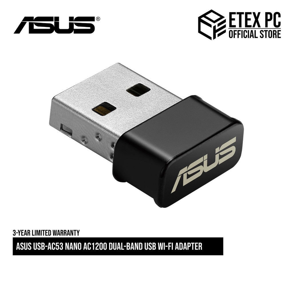ASUS USB-AC53 Nano AC1200 Dual-band USB Wi-Fi Adapter # USB-AC53 NANO ...