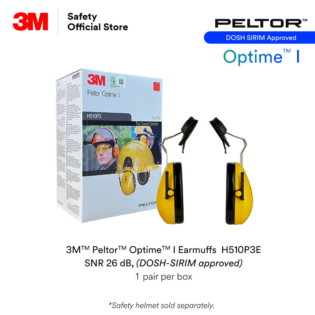3M™ H510P3E Peltor Optime I Helmet Attached Earmuffs SNR 26 dB/ DOSH ...