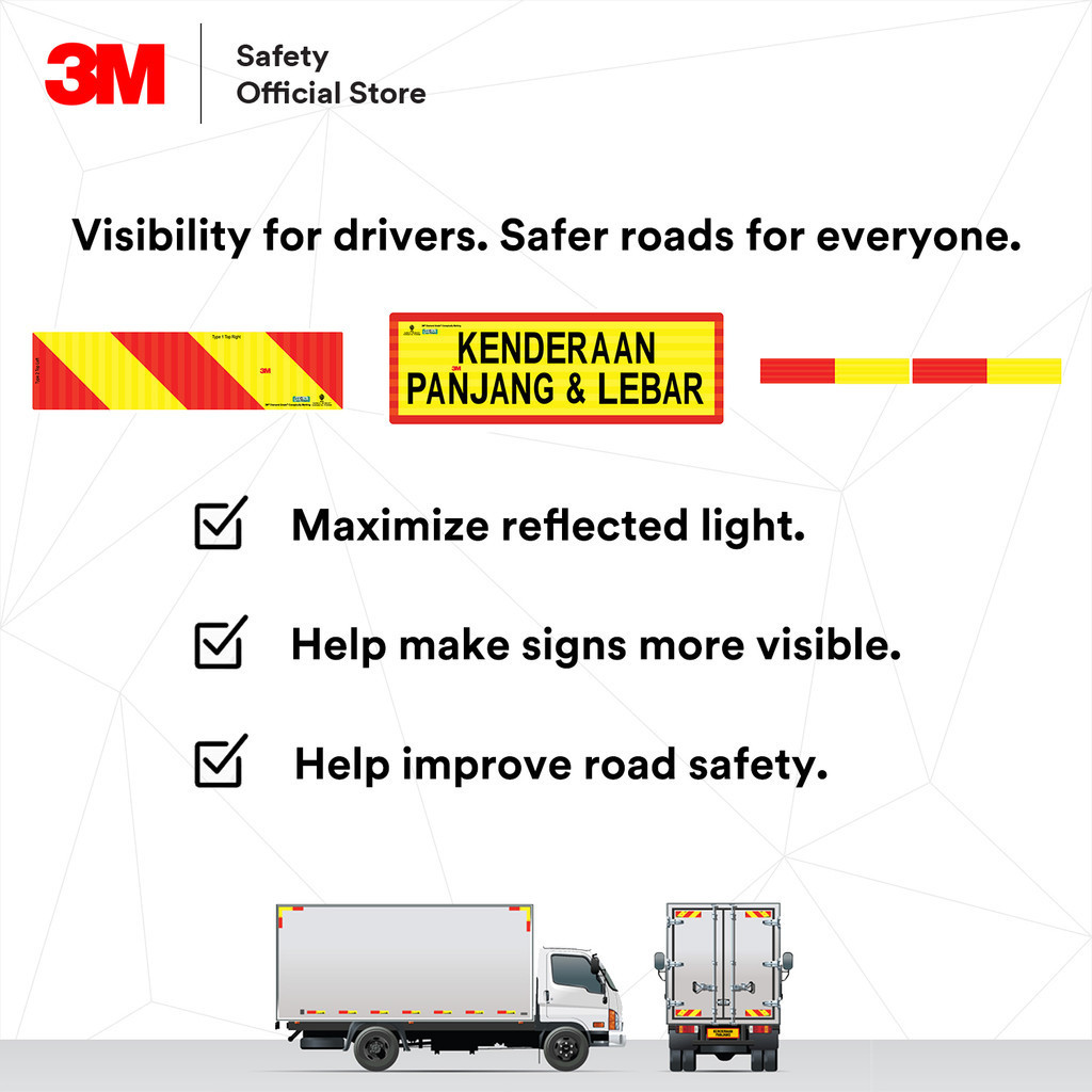 3M™ Conspicuity Lorry Reflective Sticker/ Puspakom Sticker/ Marking ...