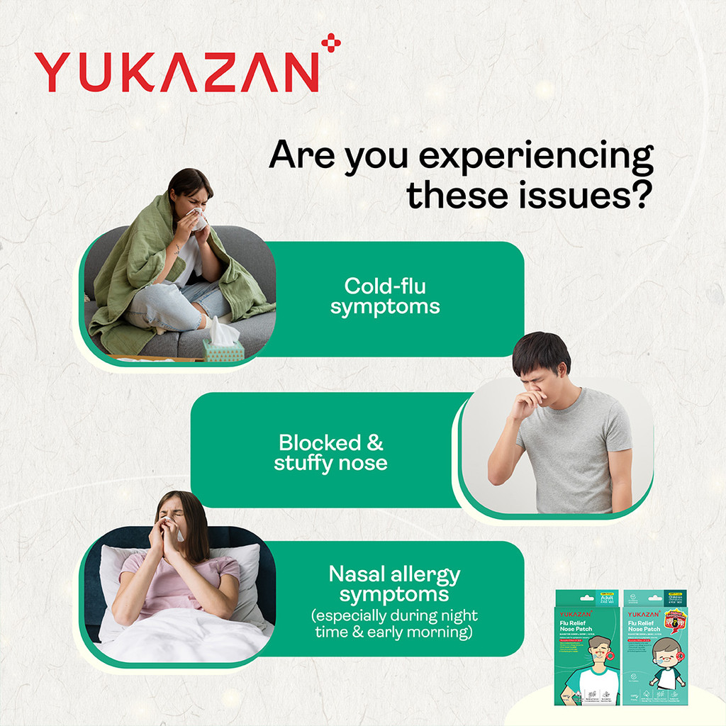 Yukazan Adult Flu Relief Nose Patch 6'S / Relieve Flu / Stuffy Blocked ...