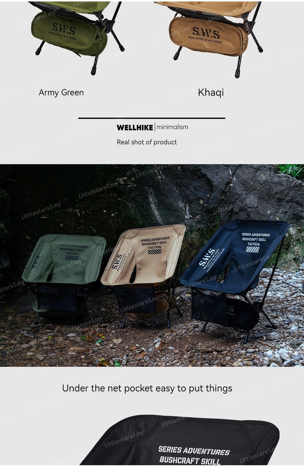 🚚Stok Klang🚚 Wellhike Ultralight Folding Chair Detachable - BBQ Chair ...