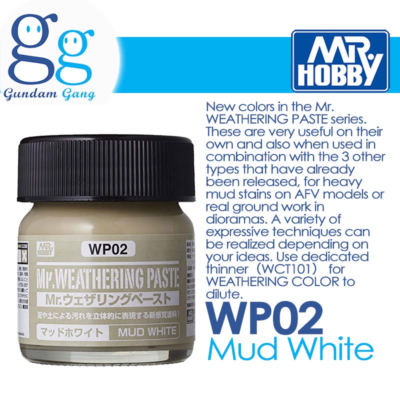 Mr. Weathering Paste WP01 WP02 WP03 WP04 WP05 Mud Diorama Puddle Stain Terrain Thinner [Gundam ...