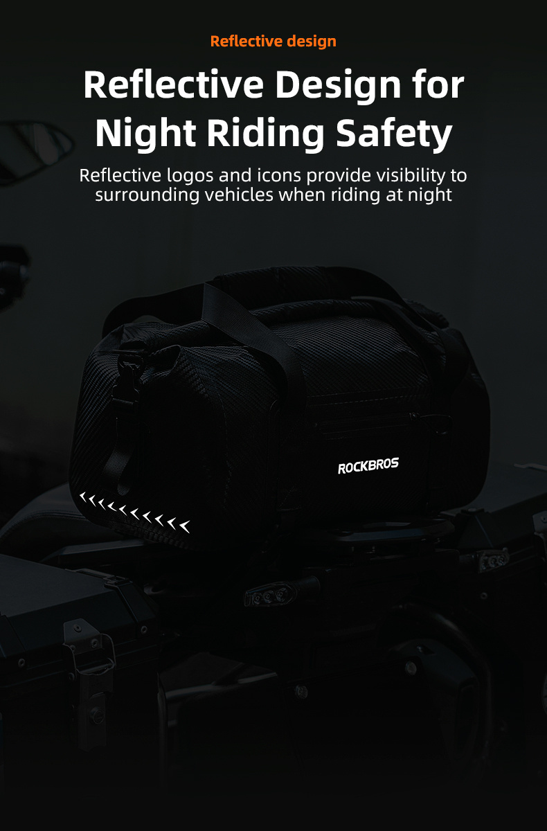ROCKBROS 20-60L Waterproof Motorcycle Rear Seat Bag Reflective ...