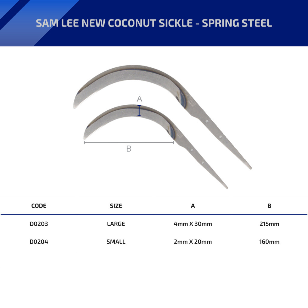SAMLEE M2222 Coconut Sickle [Heavy Duty Spring Steel] Kait Sabit Kelapa ...