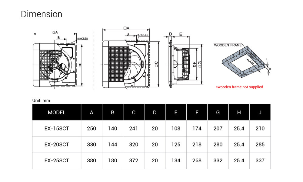 Mitsubishi Ceiling Ventilating Exhaust Fan EX-15sc6t - (6” - Fan Blade ...