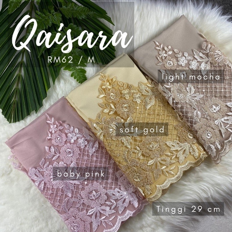 Qaisara beaded manik border bridal lace 28cm pengantin | Shopee Malaysia