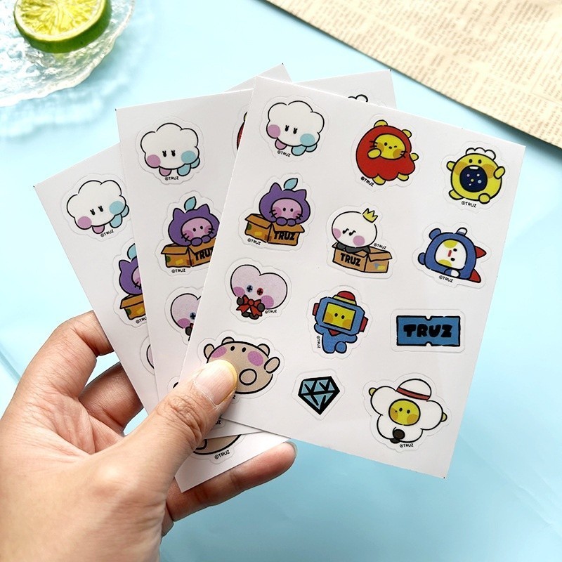 Kpop TREASURE TRUZ Sticker Cartoon Transparent PVC Waterproof Sticker ...