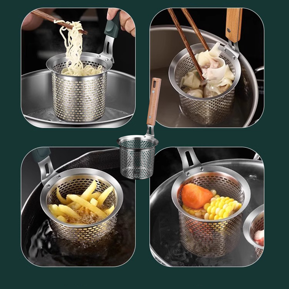 304 Stainless Steel Pasta Strainer, Rust-Resistant and Durable ...