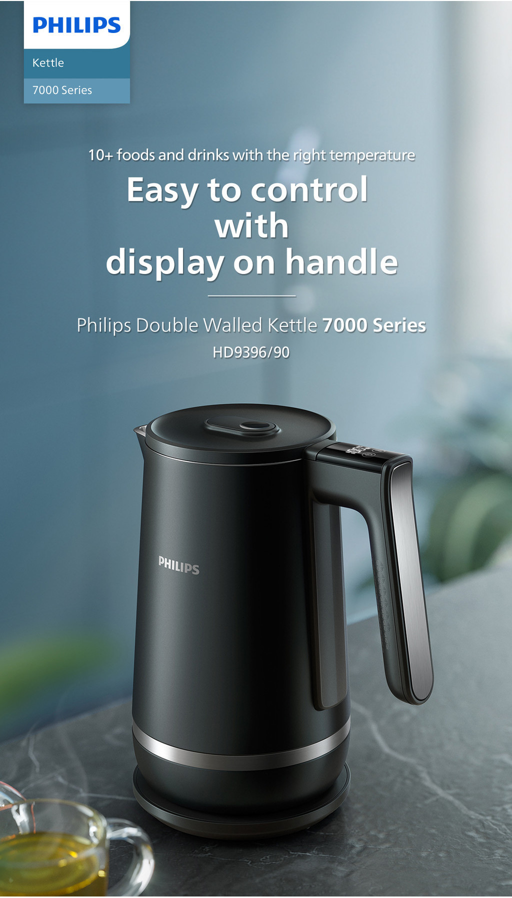 Philips Double Wall With Temperature Control Jug Kettle Black (1.7L ...