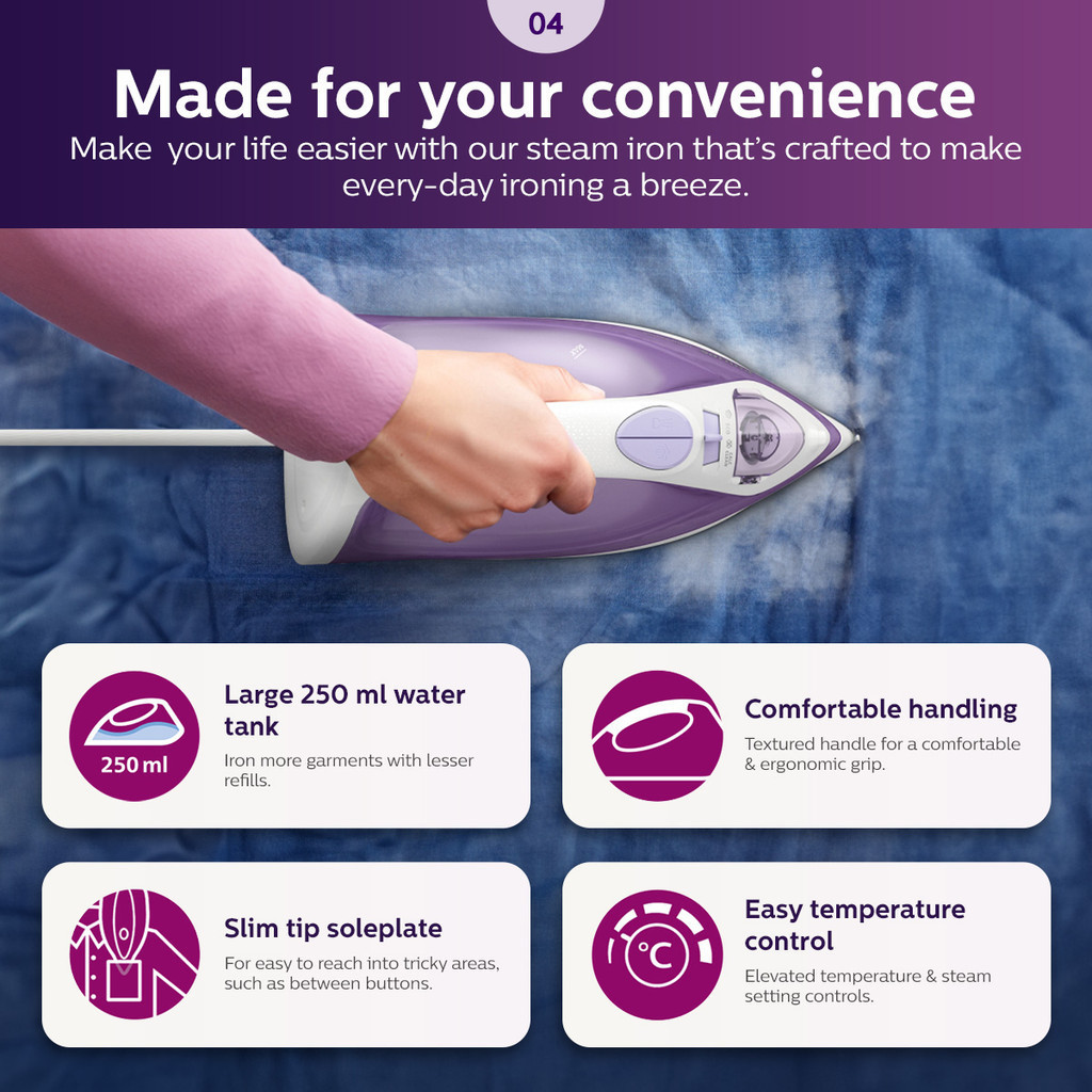 Philips 1000 Series Steam Iron (2000W) DST1040/DST1040/30 | Shopee Malaysia