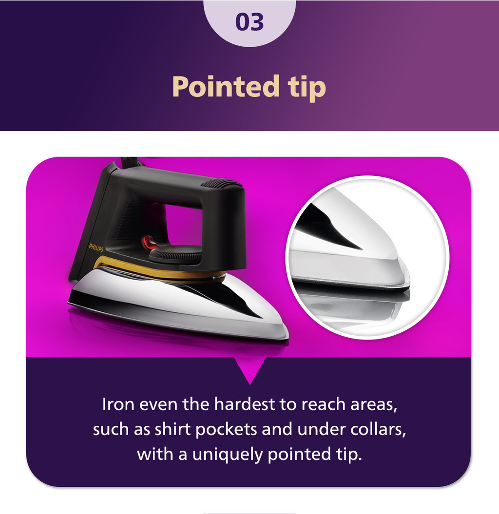 Philips Classic Dry Iron (1000W) HD1172 | HD1172/01 | Shopee Malaysia
