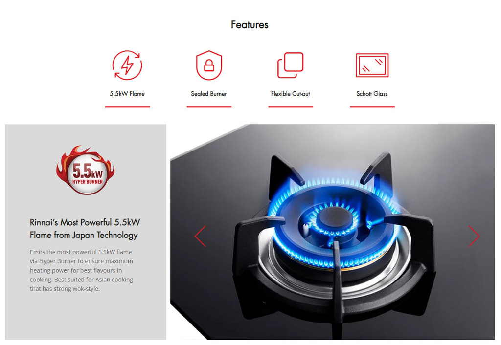 (FREE INSTALL) Rinnai RB-72G | 2-Hyper Burner Built-in Gas Hob (Glass ...