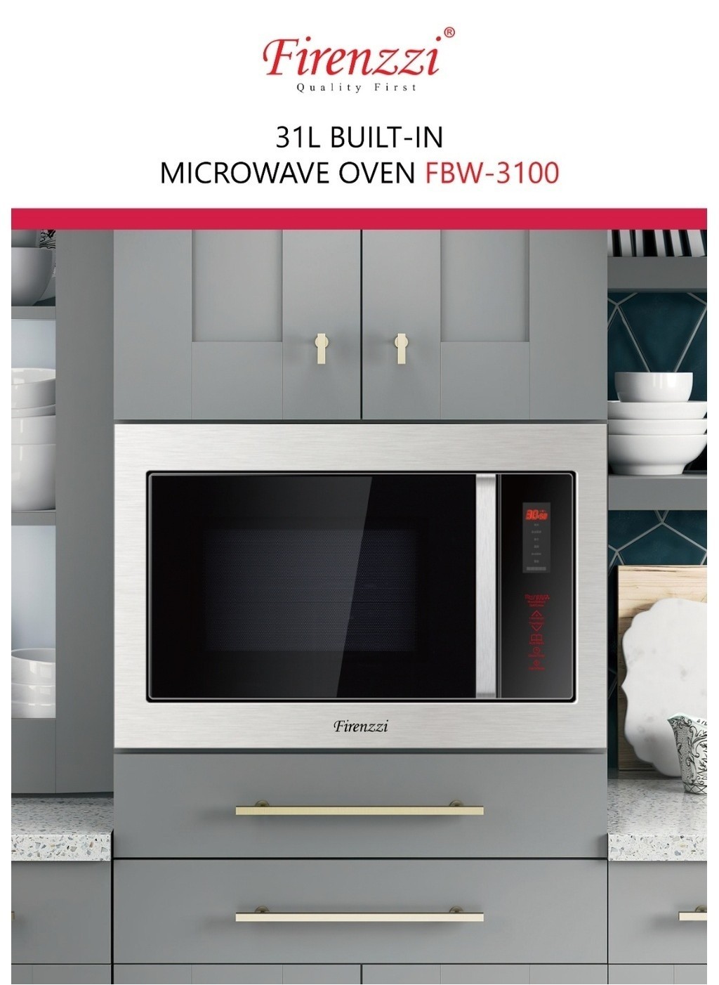 (Deliver By Own Lorry) Firenzzi FBW-3100 31L 1350W Microwave Convection ...