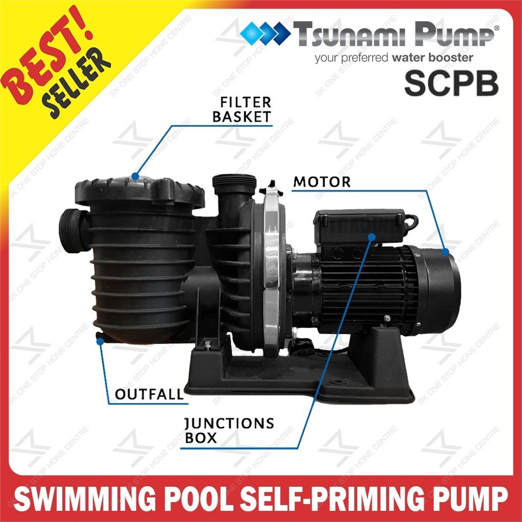 Tsunami Pump SCPB100 / SCPB200 / SCPB300 SWIMMING POOL PUMP (1 Years ...
