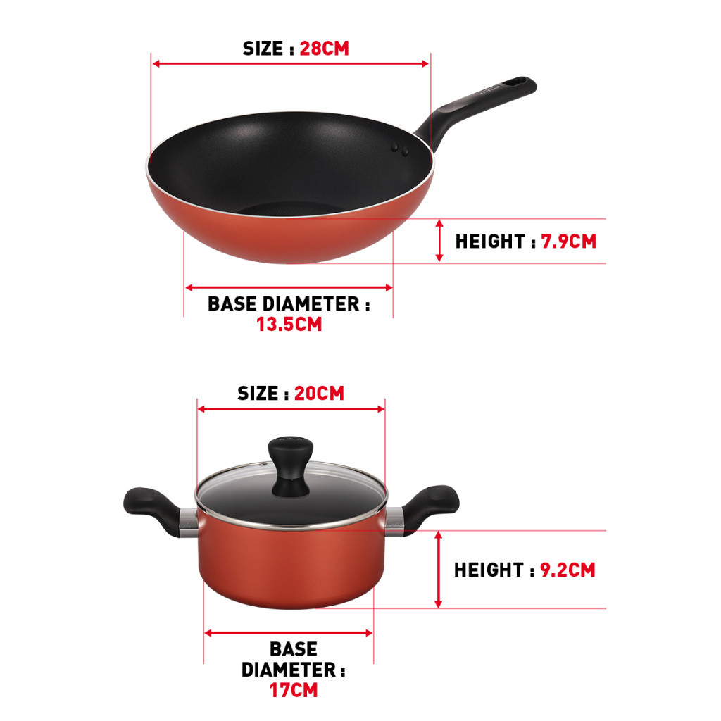 Tefal Fresh Start 4pcs (Non Stick Cookware Set/Pot and Pan) | Shopee ...