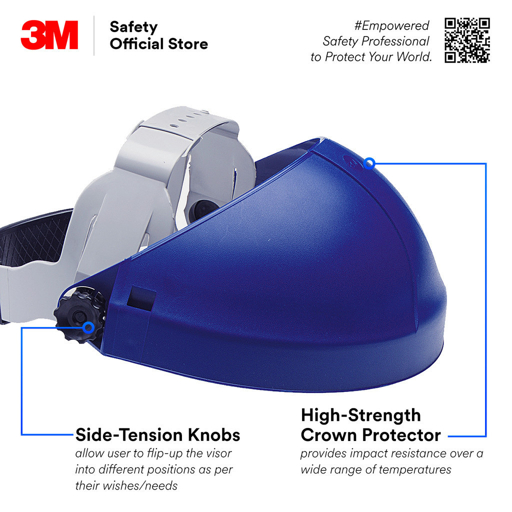 3M™ 82783 Ratchet Headgear with Clear Polycarbonate Faceshield/ Head ...