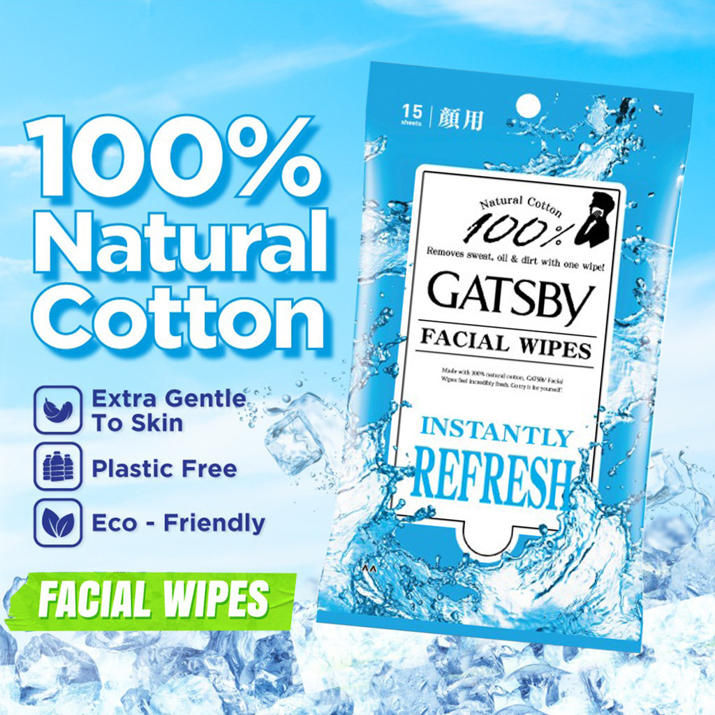 GATSBY Facial Wipes - Instant Refresh (15's) | Shopee Malaysia