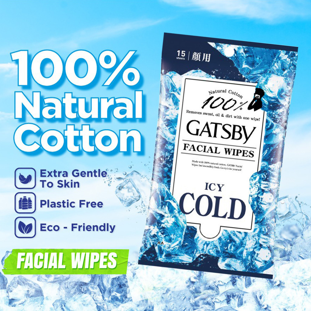 GATSBY Facial Wipes - Icy Cold (15's) | Shopee Malaysia