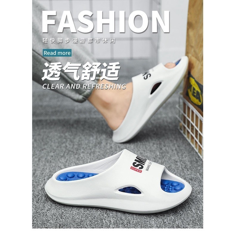 New Men's Slippers Monogram Graffiti Design Grainy Massage Insole ...