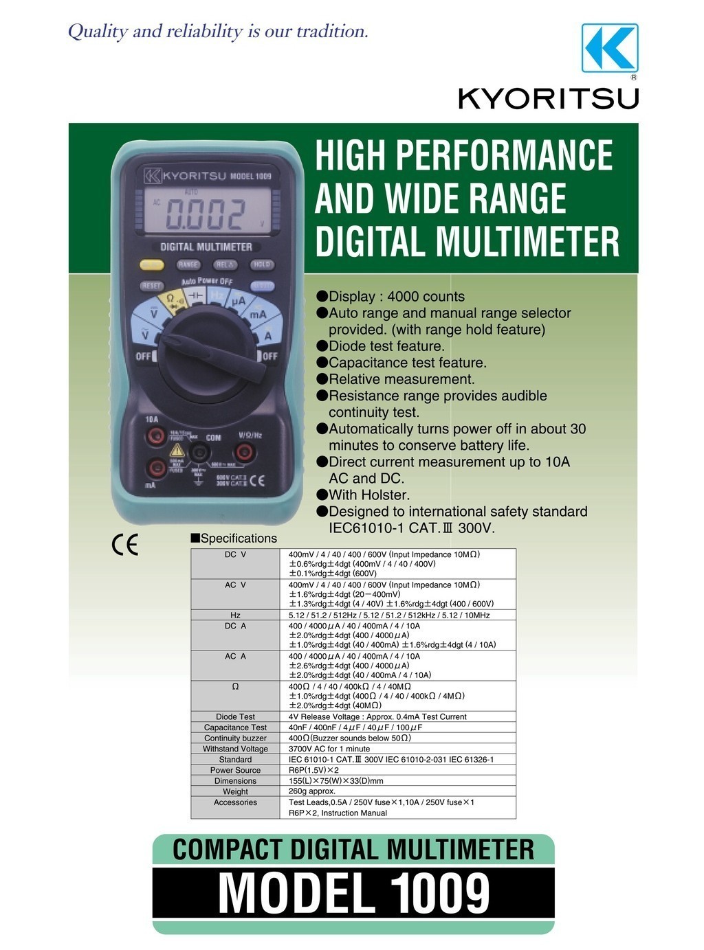 (1pc) Kyoritsu 1009 Digital Multimeter (362002041) | Shopee Malaysia