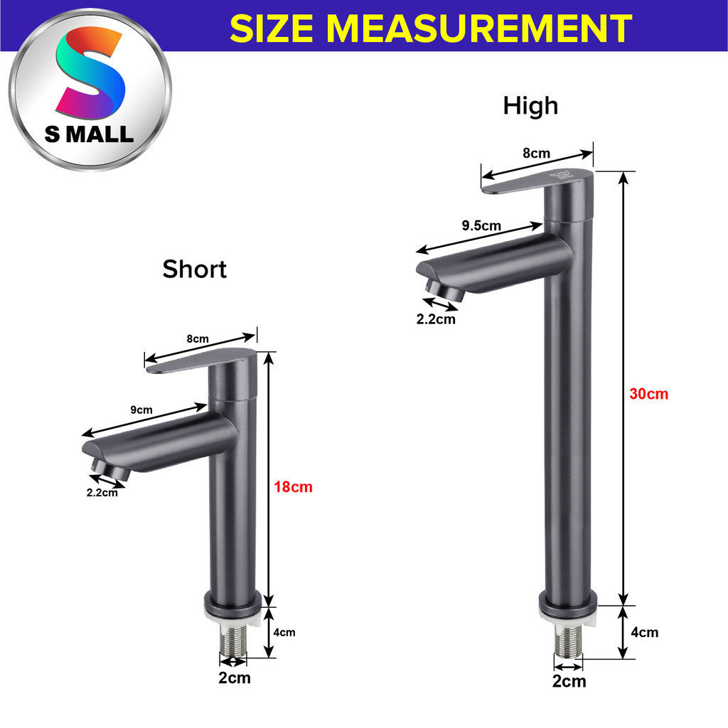 SUS304 Stainless Steel Faucet Basin Tap Bathroom Faucet SSR7762 ...