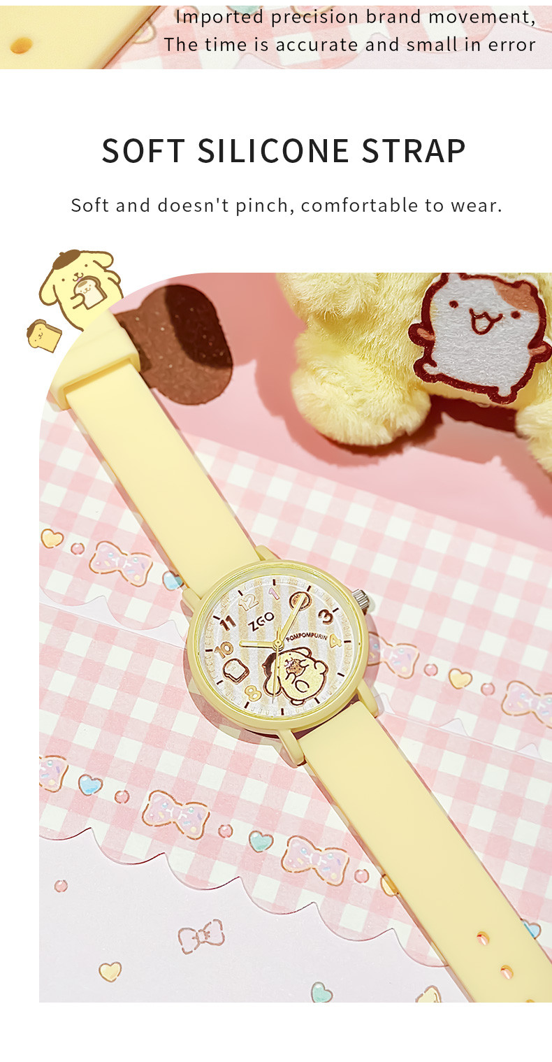 ZGO x Sanrio PompomPurin Children's Watch Student Waterproof Cartoon ...