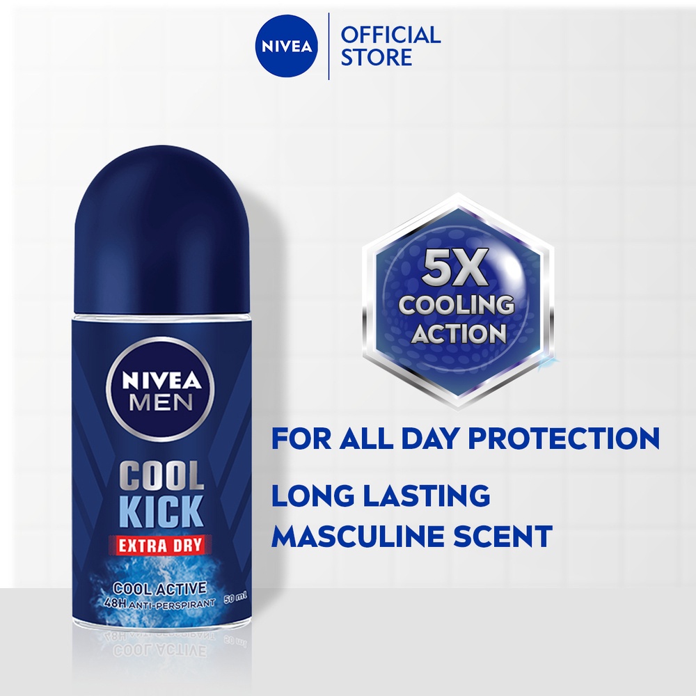 [Buy 2 Free 1] NIVEA MEN Deodorant Male Roll On 3x50ml / Men's Grooming ...