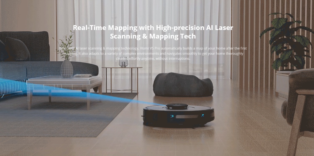 Viomi V5 Pro Robot Vacuum Cleaner | 4 Line Laser Detection | Superior ...