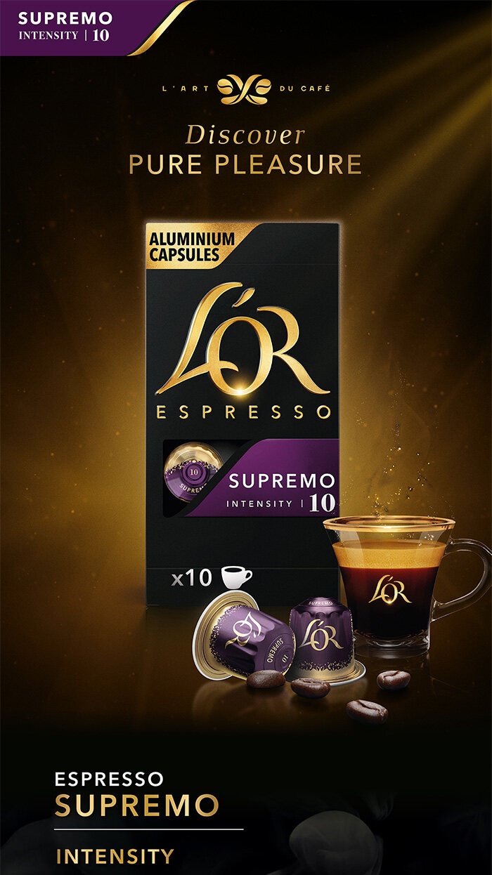 (Bundle of 3) L'OR Espresso Supremo Intensity 10 Coffee Capsules ...