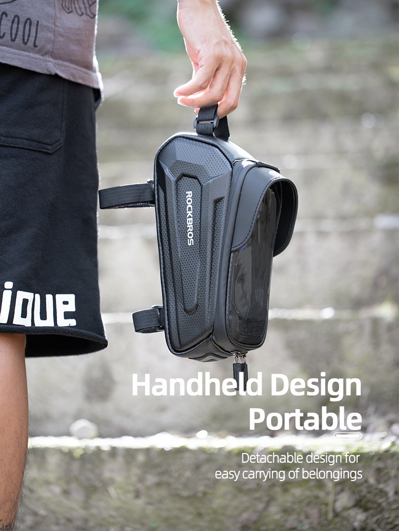ROCKBROS Waterproof Bike Top Tube Phone Holder Bag (6.8") | Shopee Malaysia