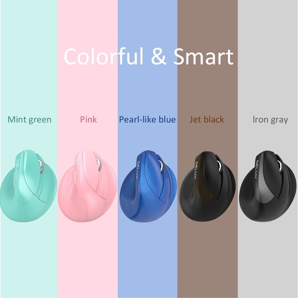 【NORGB】Delux M618 Mini Ergonomic Vertical Mouse Wireless Gaming Mouse ...