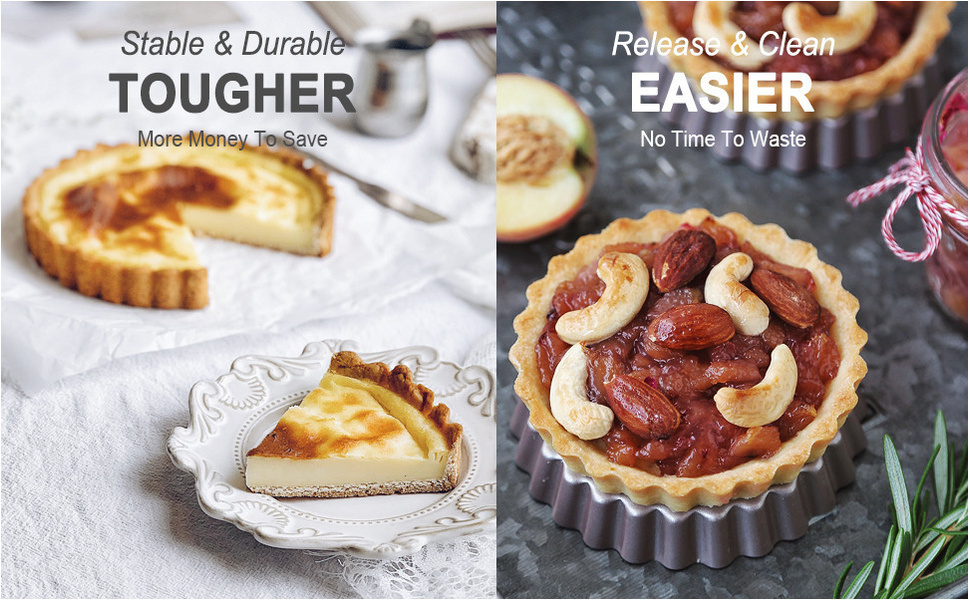 [CHEFMADE.os] 4"Non-stick Pie Tart Mould Removable Bottom Acuan Cheese ...