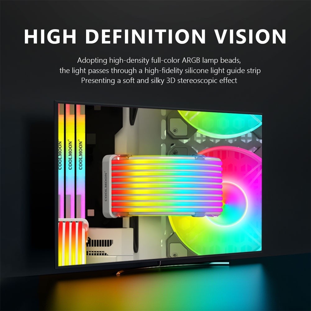 COOLMOON Flexible RGB LED Light Strip ARGB Sync Board ATX 24PIN GPU ...