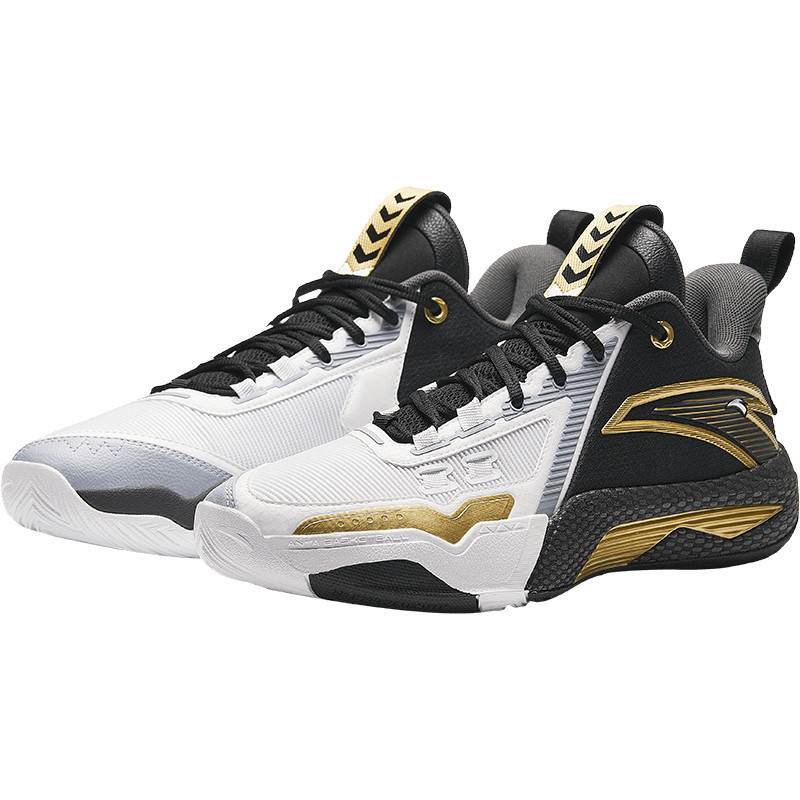 ANTA Men Flash Battle 5 Basketball Shoes 812341113-1 White/Black/Golden ...