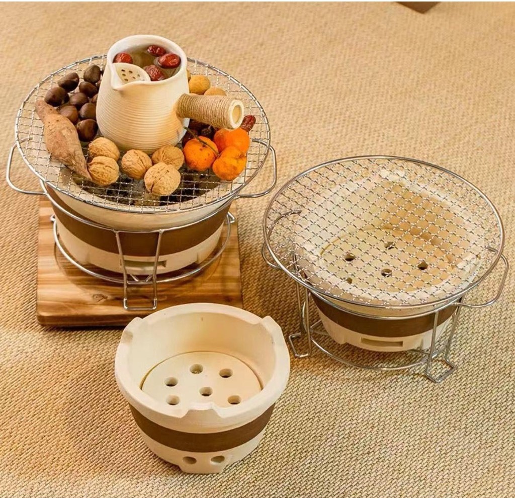 Charcoal Clay Stove Barbecue Stove BBQ Grill Stove Roaster Furnace Mesh ...