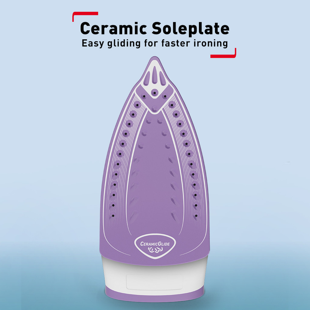 Tefal Easy Steam FV1953 Steam Iron (1200W, 20/100g/min steam output/ boost, Ceramic soleplate ...