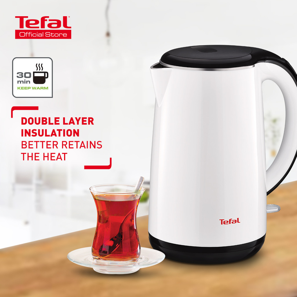 Tefal Safe Tea Kettle White 1.7L (KO2601) (Cerek Elektrik) | Shopee ...