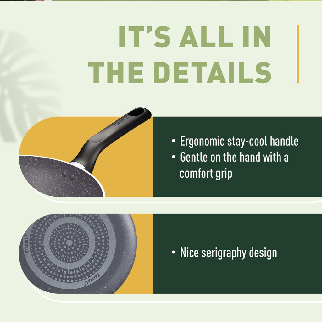 Tefal Natura 5 Pcs Set - Wokpan (28cm) + Wokpan (16cm) + Frypan (24cm) + Ladle & Spatula ...