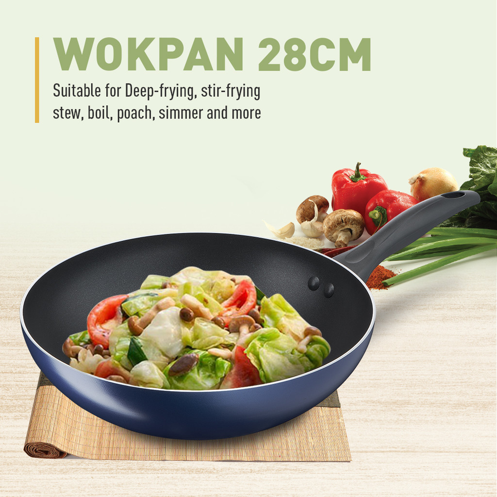 Tefal Clear Cook 3pcs set (Frypan 26cm + Wokpan 28cm + Small spatula ...