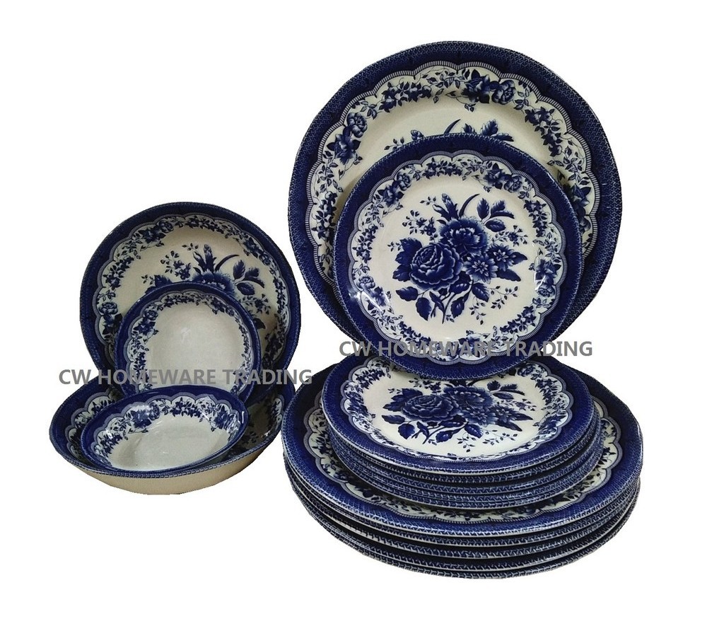 Claytan 403B Victoria Blue Dinnerware Set 12Pcs&16Pcs(4person & 6person ...
