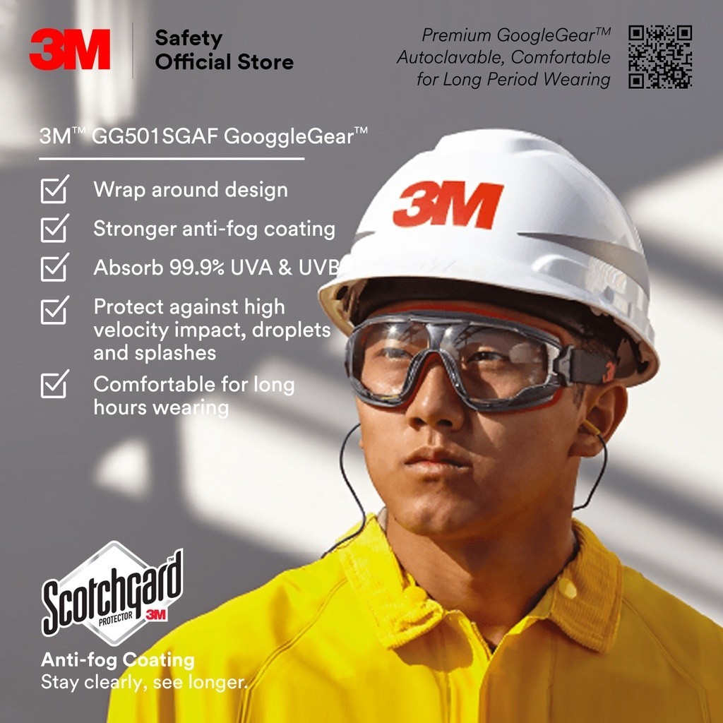3M™ GG501SGAF GoggleGear Scotchgard Protector Ultimate Anti-fog Goggle ...