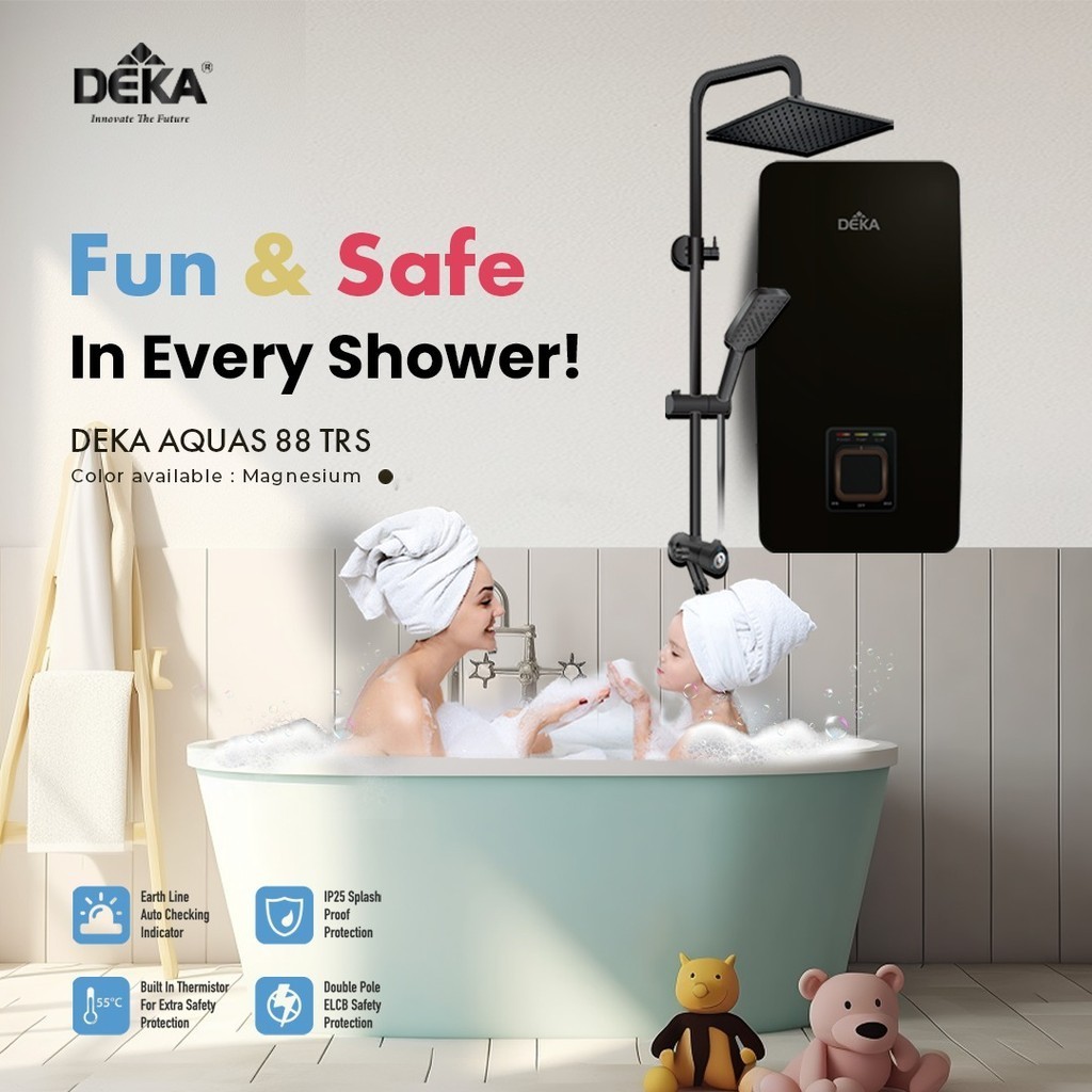 DEKA AQUAS 88 TRS Turbo DC Inverter Pump Rain Shower Instant Heat Water ...